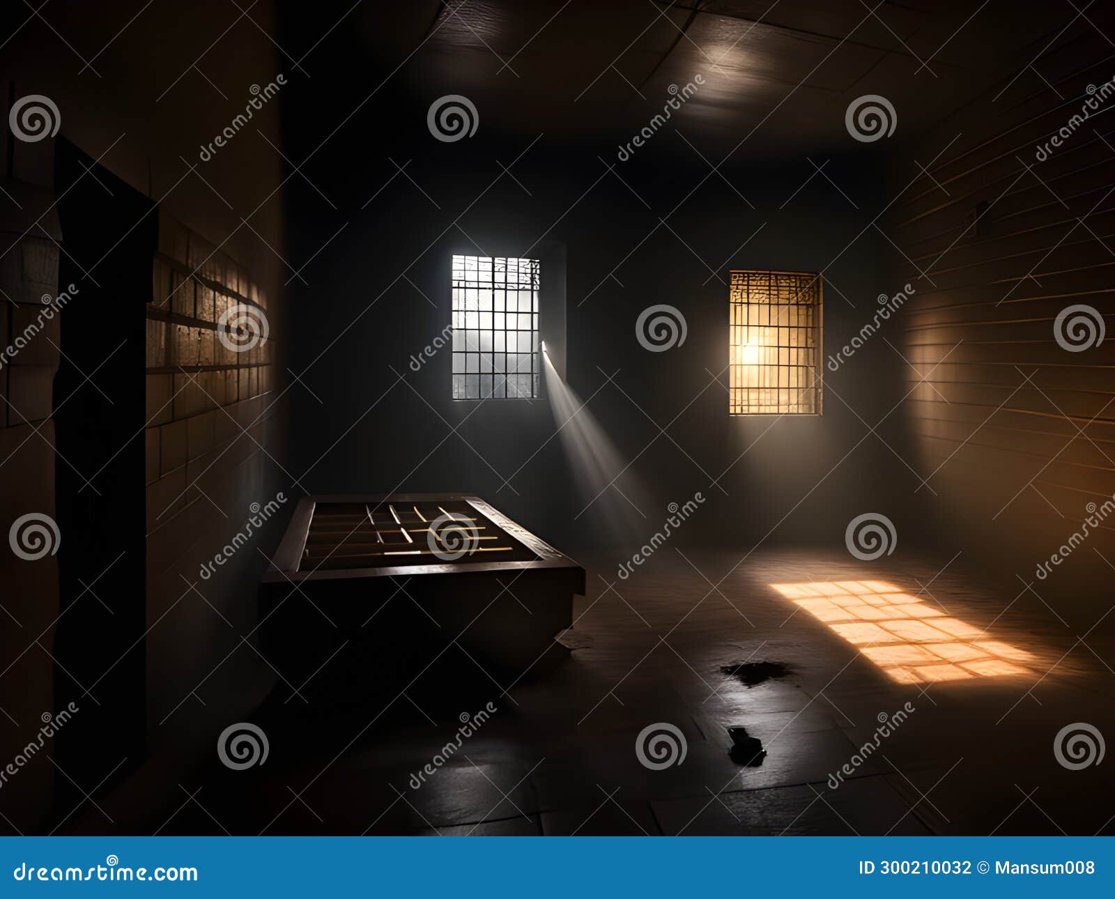 Light Passes through the Window into Dark Room Stock Illustration ...