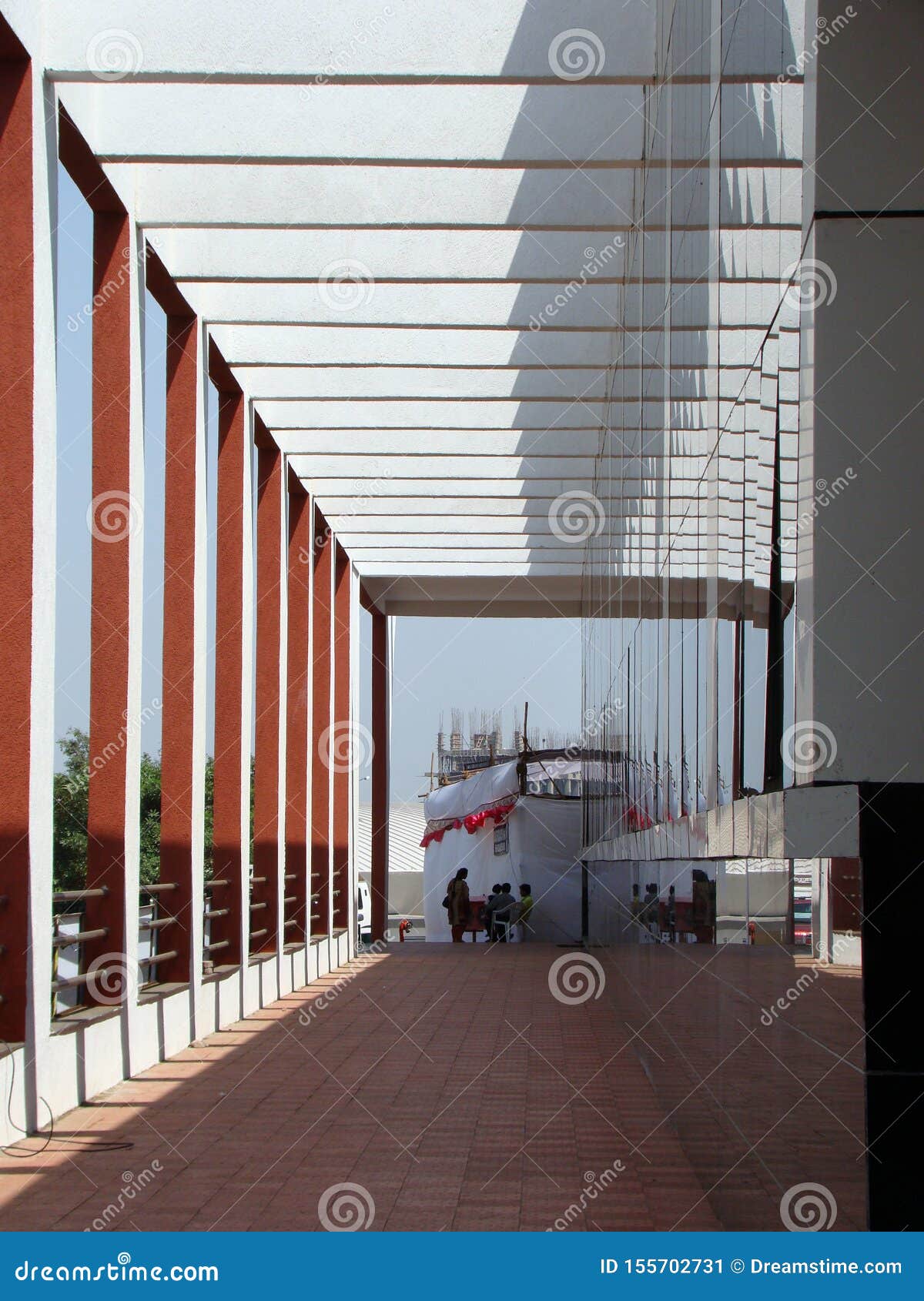 Light Passing through Columns and Reflection Stock Image - Image of ...