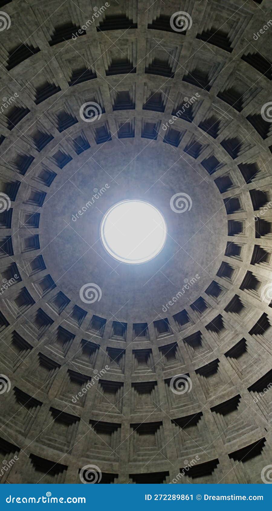 Light Passing through the Oculus of the Ceiling of the Pantheon on a ...