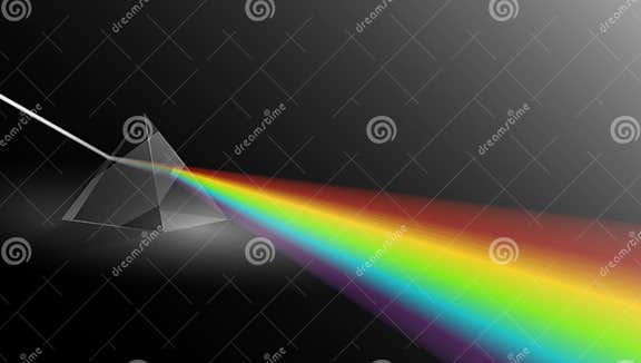 Light Passing through a Triangular Prism. Physics Illustration Template ...