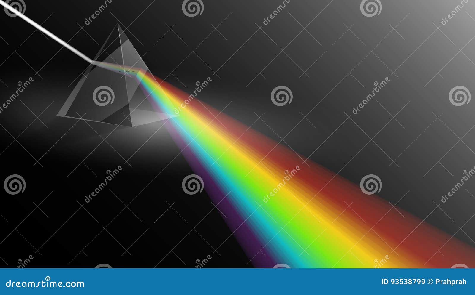Light Passing through a Triangular Prism. Physics Illustration Template Stock Illustration ...