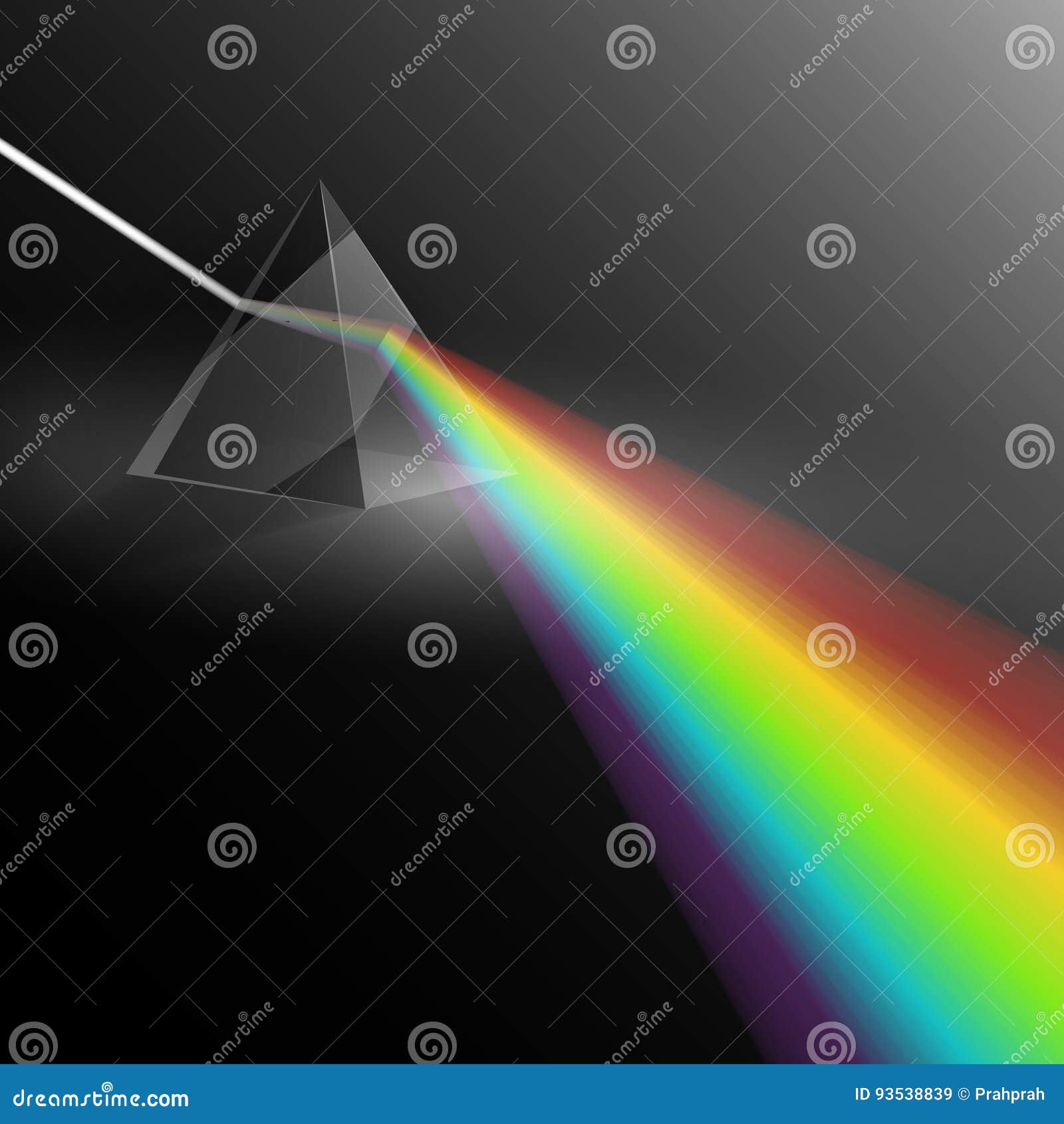 Light Passing through a Triangular Prism. Physics Illustration Template ...