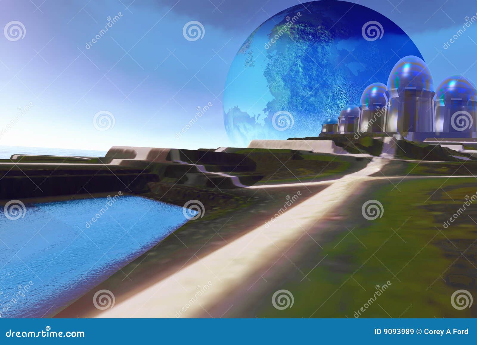 Light Path stock image. Image of horizon, digital, blue - 9093989