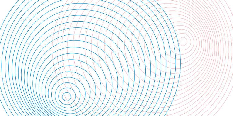 Light Pattern of Concentric Spirals, Gradually Expanding. Blue and ...