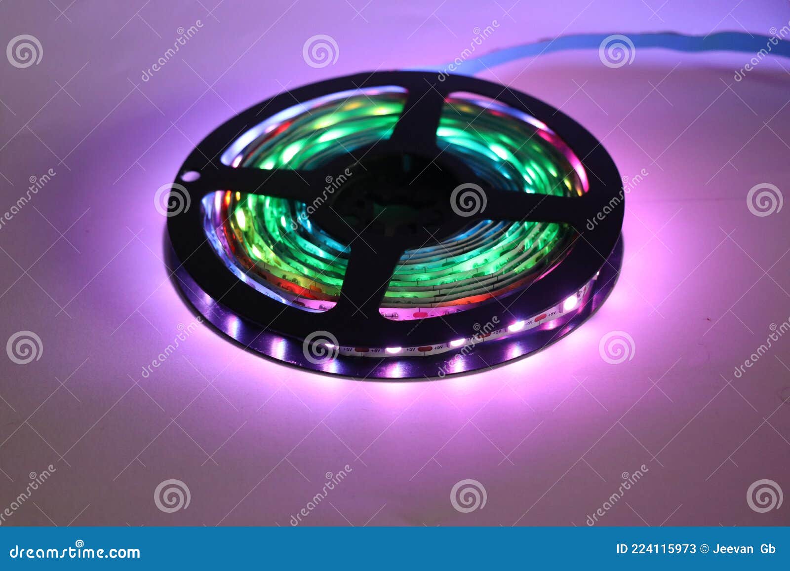 Light Patterns from Spool of RGB Led Strip Stock Image - Image of glow ...