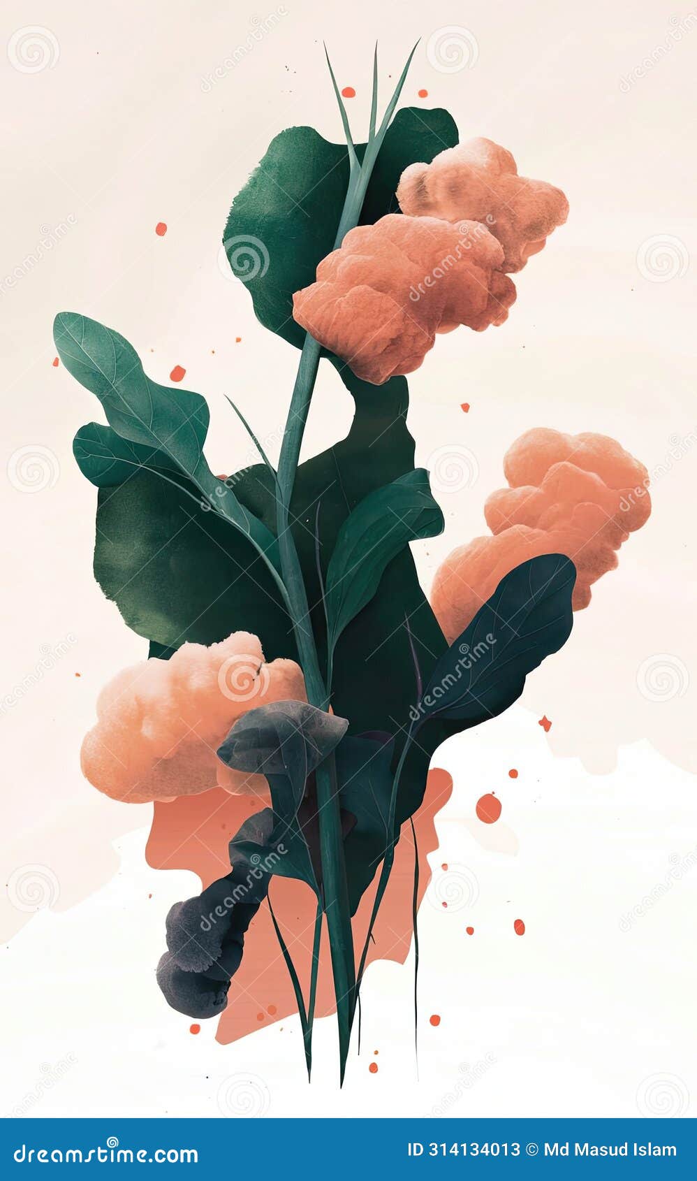 Light Peach Background Design, Watercolor Wallpaper Stock Illustration ...