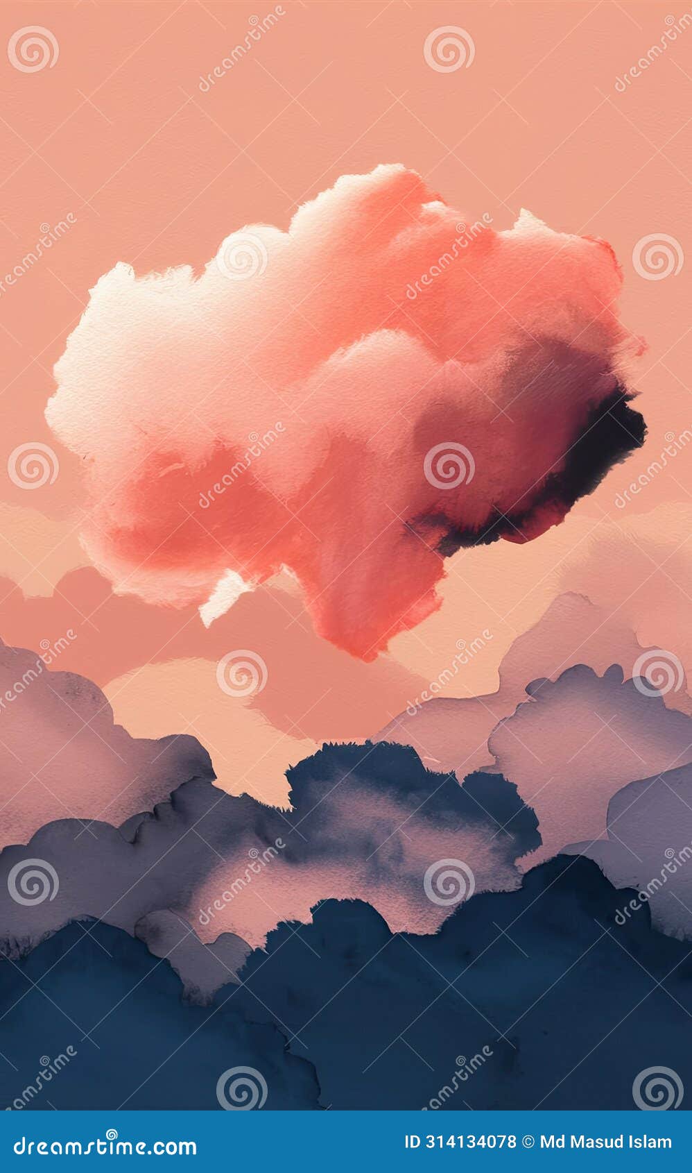 Light Peach Background Design, Watercolor Wallpaper Stock Illustration ...