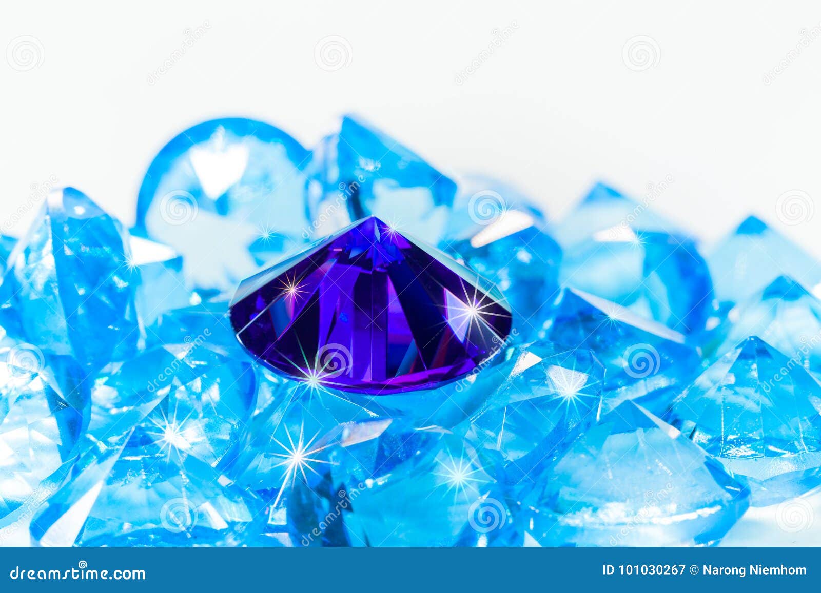 Blue Diamond on White Background Stock Image - Image of crystal, gift ...
