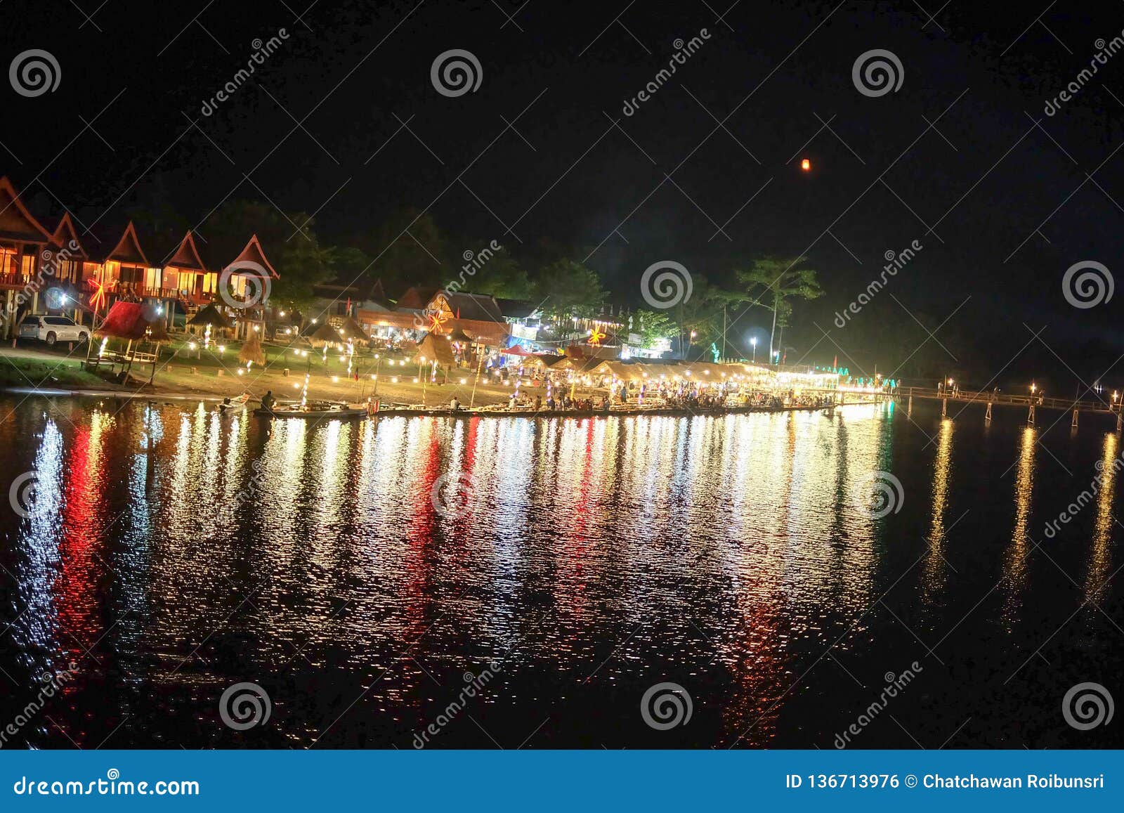 The Light from the People Was Down the River Stock Photo - Image of ...