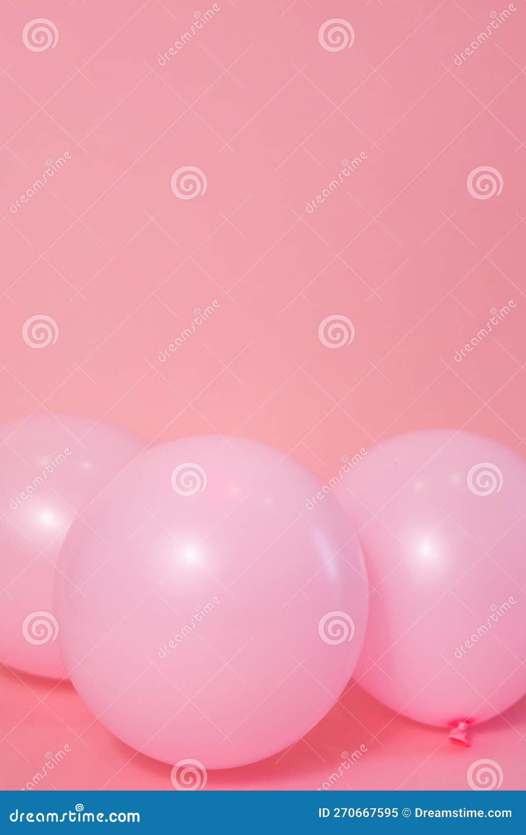 Light Pink Balloons on a Pink Backdrop with Copy Space for a Birthday ...