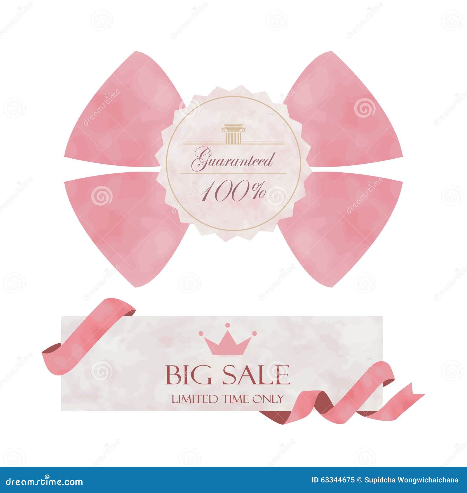 Light Pink Banner with Ribbon Stock Vector - Illustration of daub ...