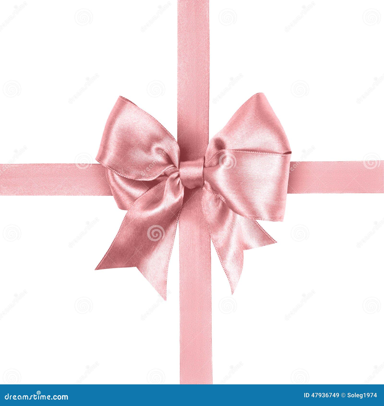 Light Pink Bow Made From Silk Ribbon Stock Image - Image: 47936749