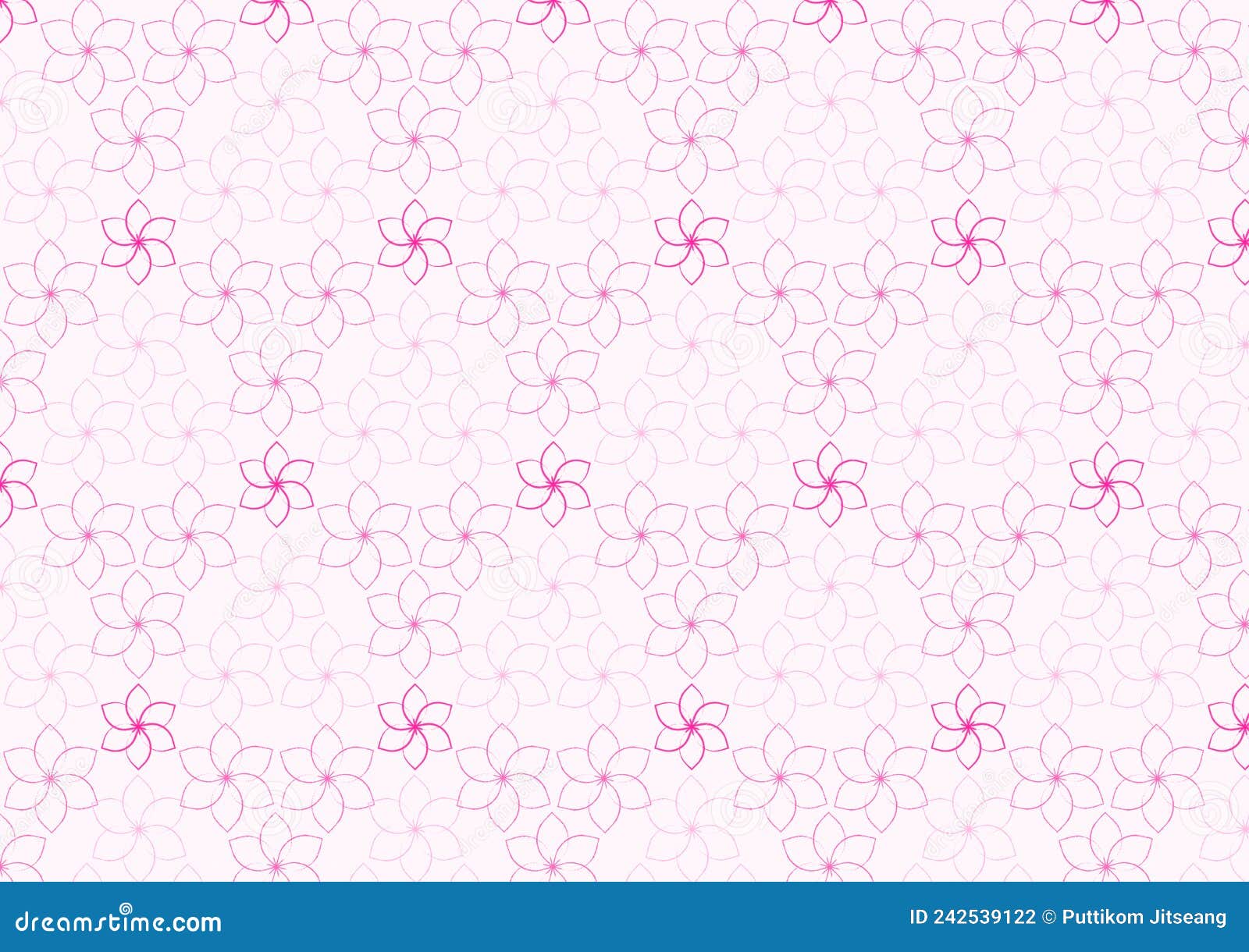 Light Pink Floral Fabric Pattern. Stock Vector - Illustration of hand ...