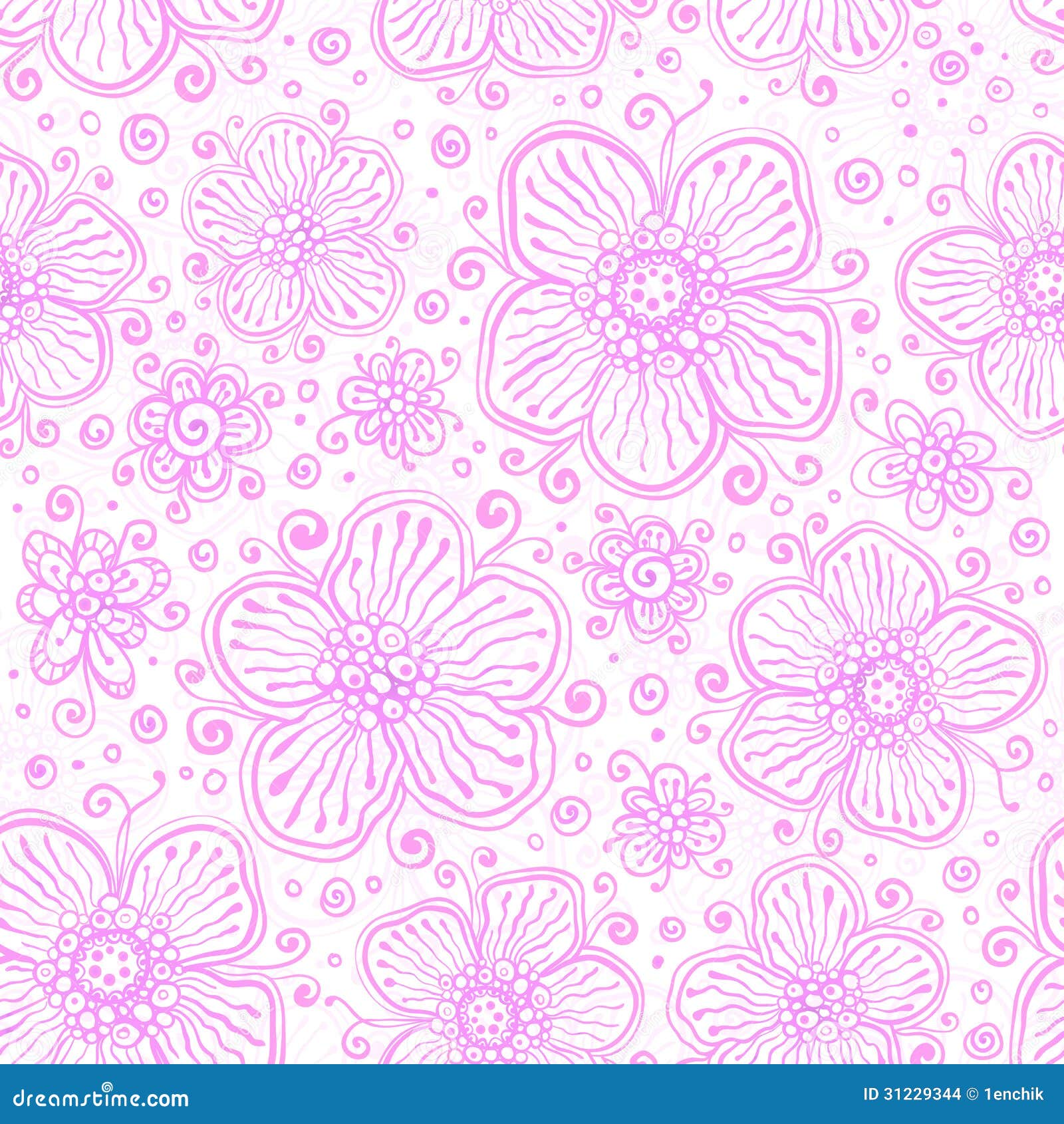 Light Pink Flourish Seamless Pattern Stock Vector - Illustration of ...