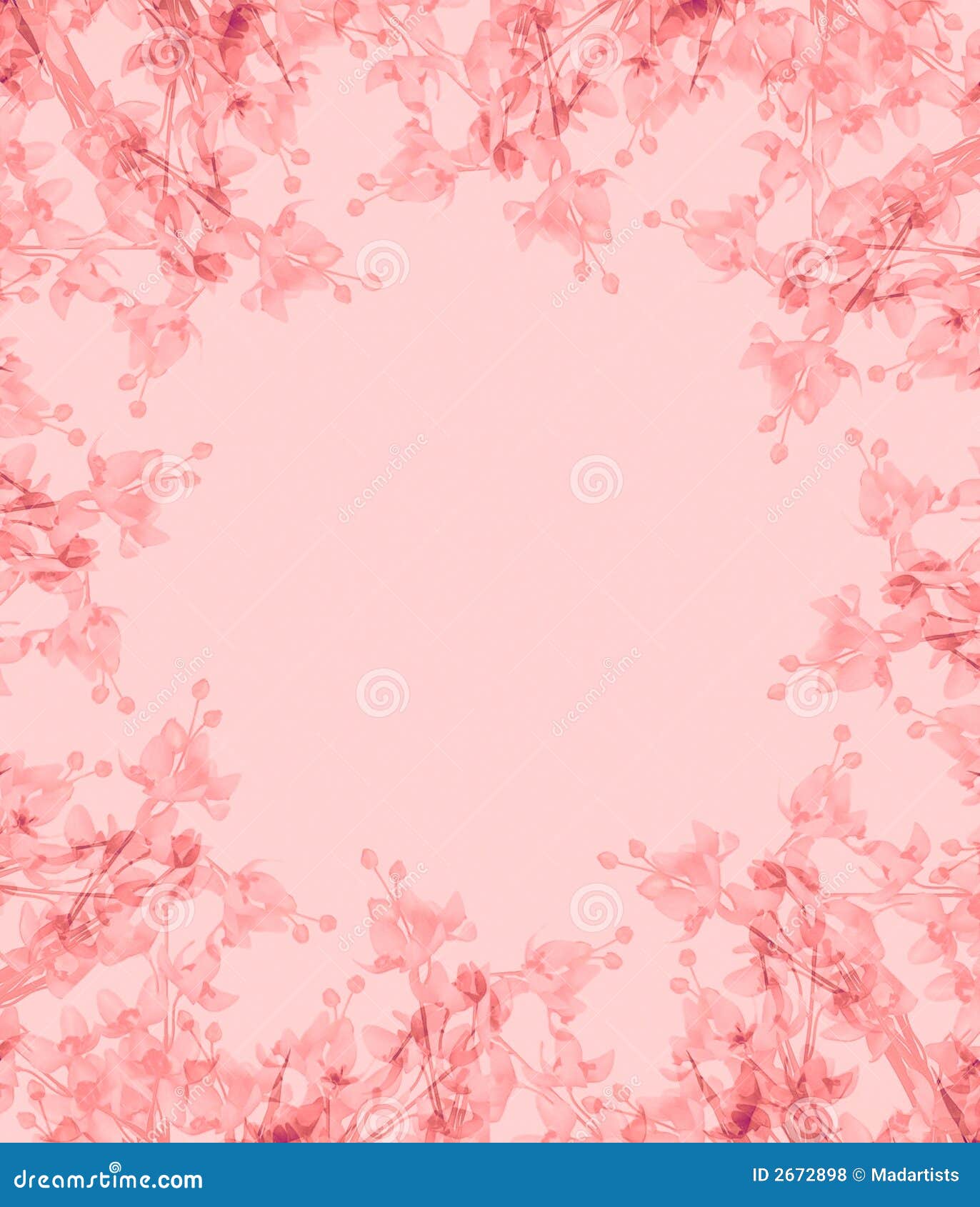 Light Pink Flowers Photo Frame Stock Illustration - Illustration of ...