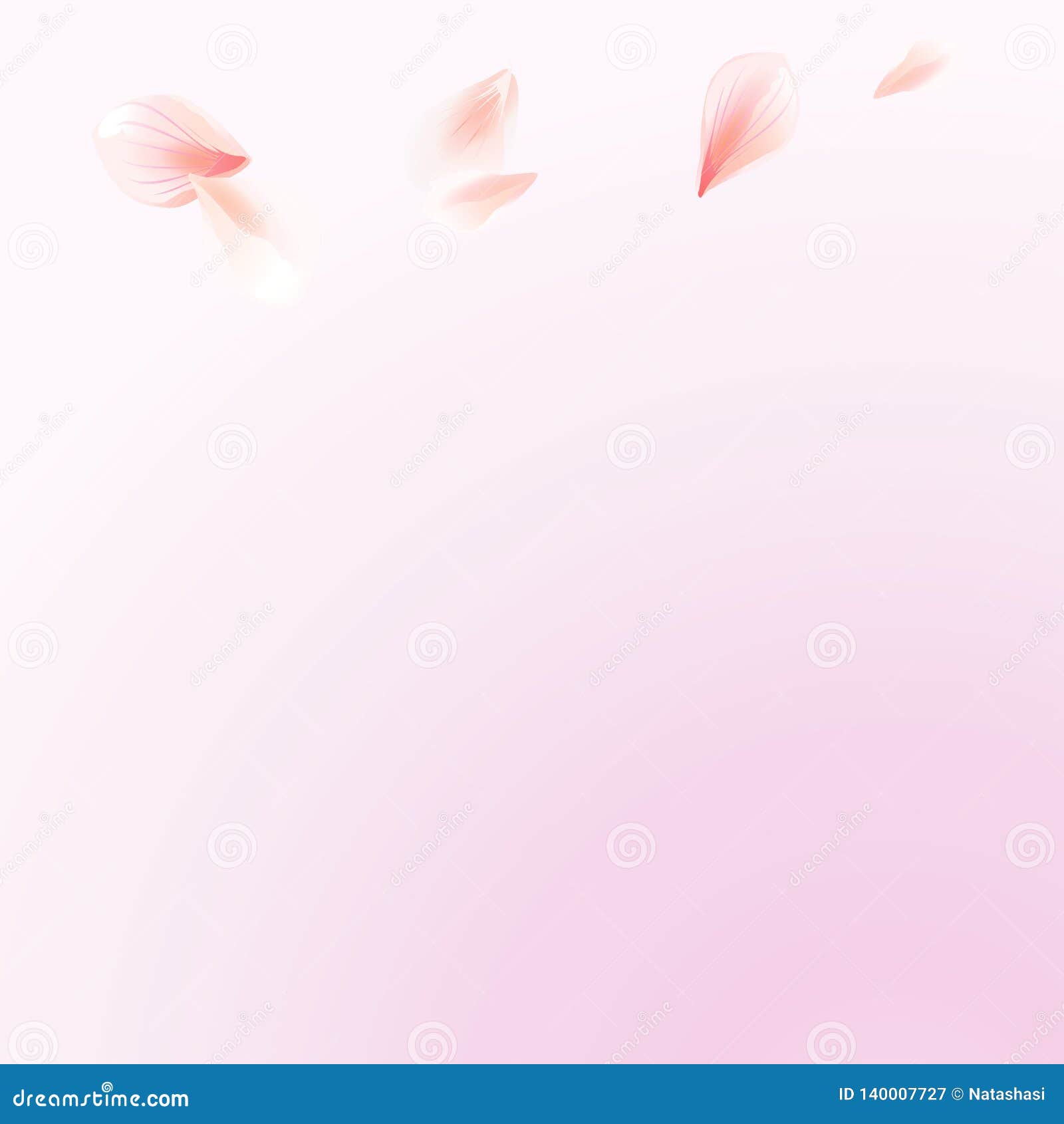 Light Pink Flying Petals Isolated on Soft Pink Gradient Background ...