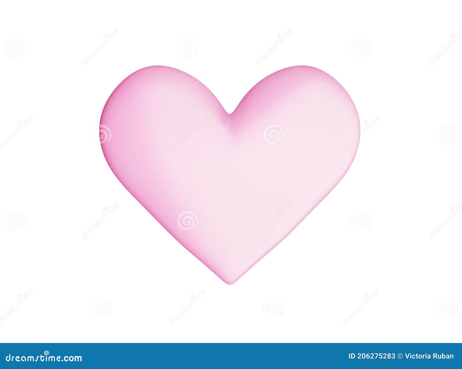 Light Pink Heart Isolated on White Stock Illustration - Illustration of ...