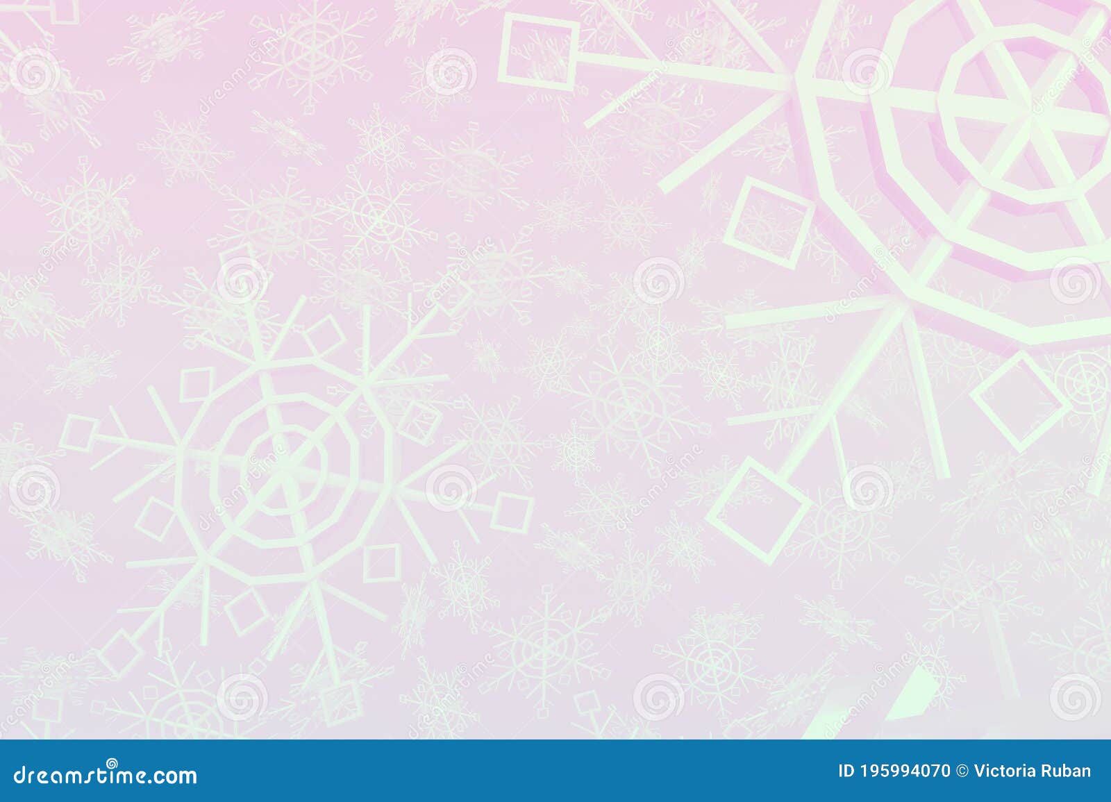 A Light Pink Low-poly Snowflakes Stock Illustration - Illustration of ...