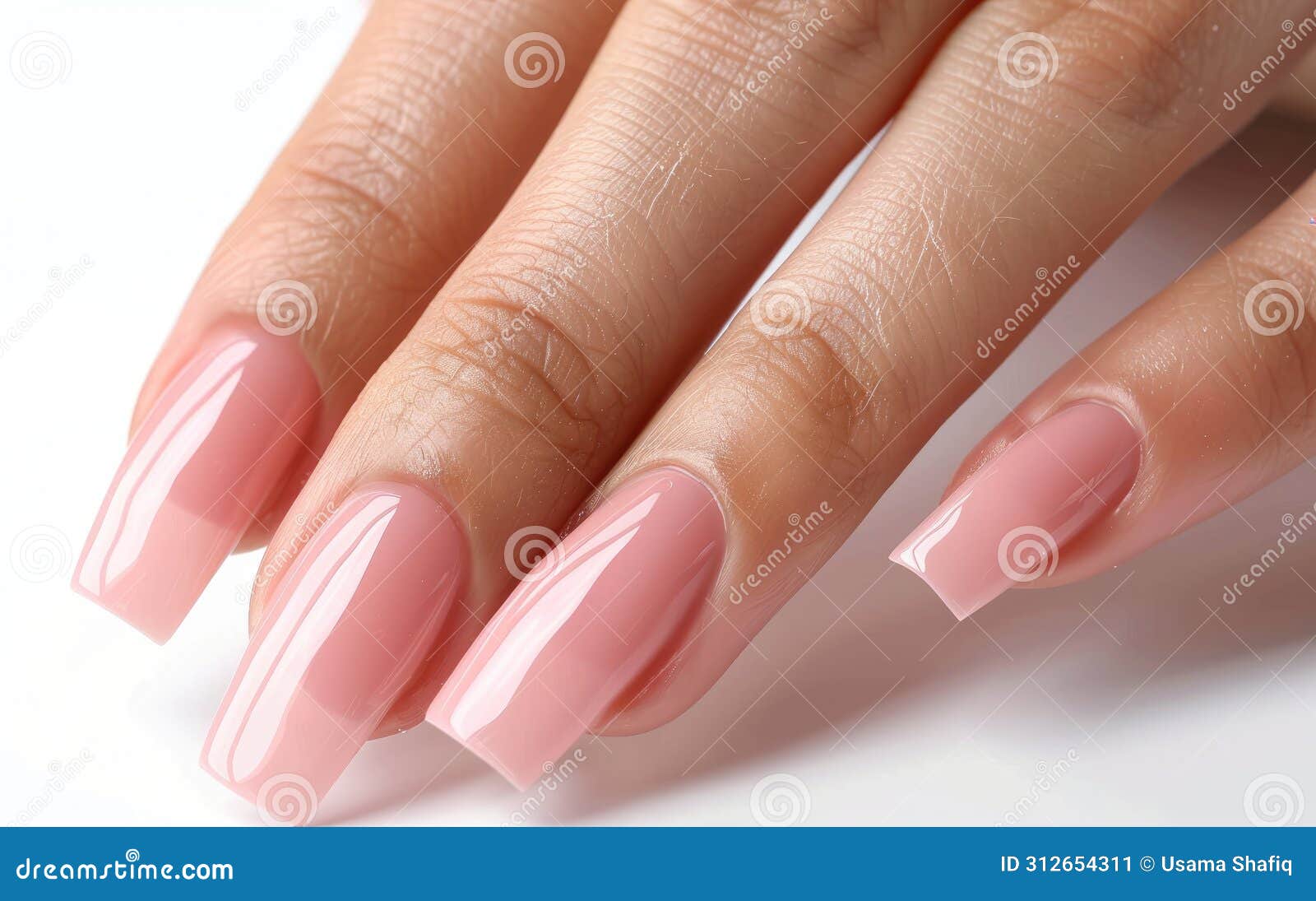 Light Pink Manicure Display Isolated on White Background, Stock ...