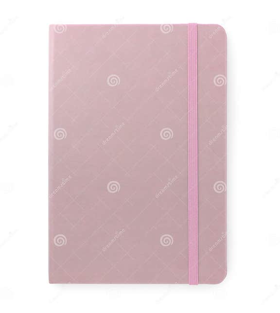 Light Pink Notebook Isolated on White, Top View Stock Photo - Image of ...