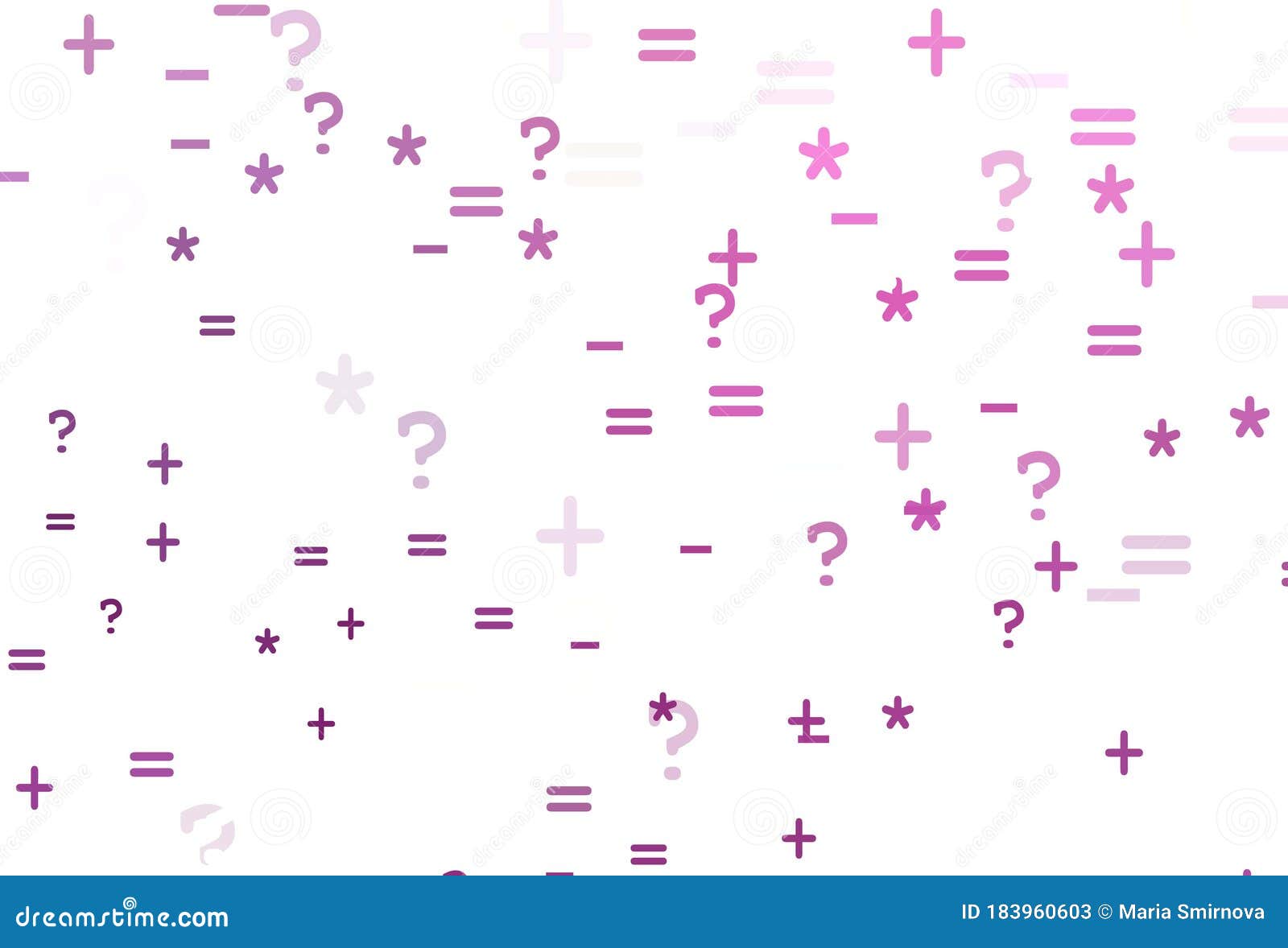 Light Pink Vector Background with Arithmetic Signs Stock Vector ...