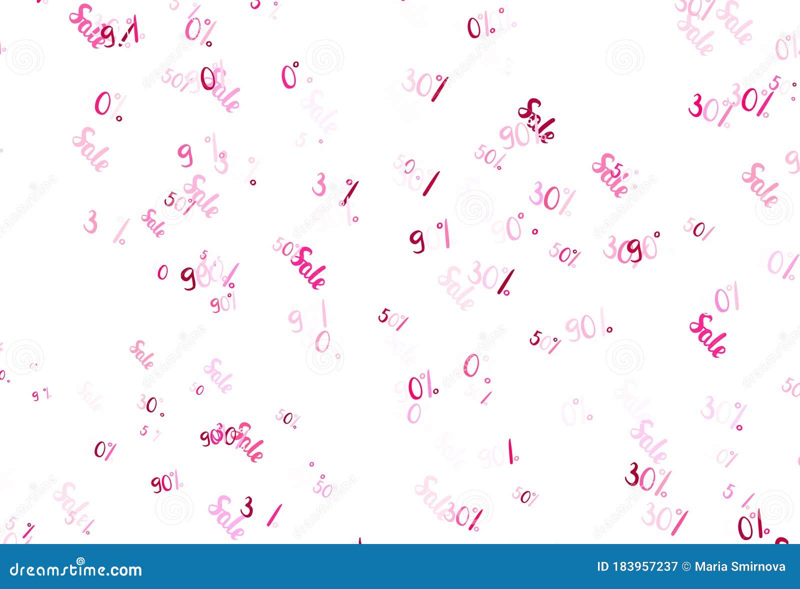 Light Pink Vector Pattern with 30, 50, 90 Percentage Signs Stock Vector ...