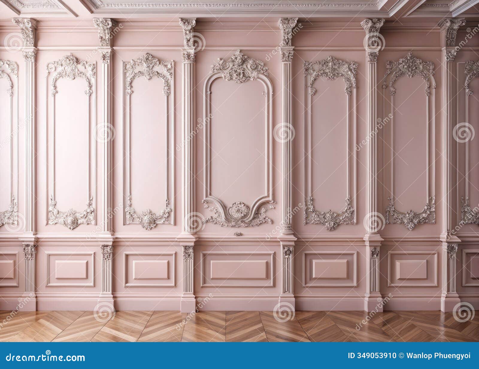 Light Pink Victorian Wall Mockup: a Stylish Empty Background for ...