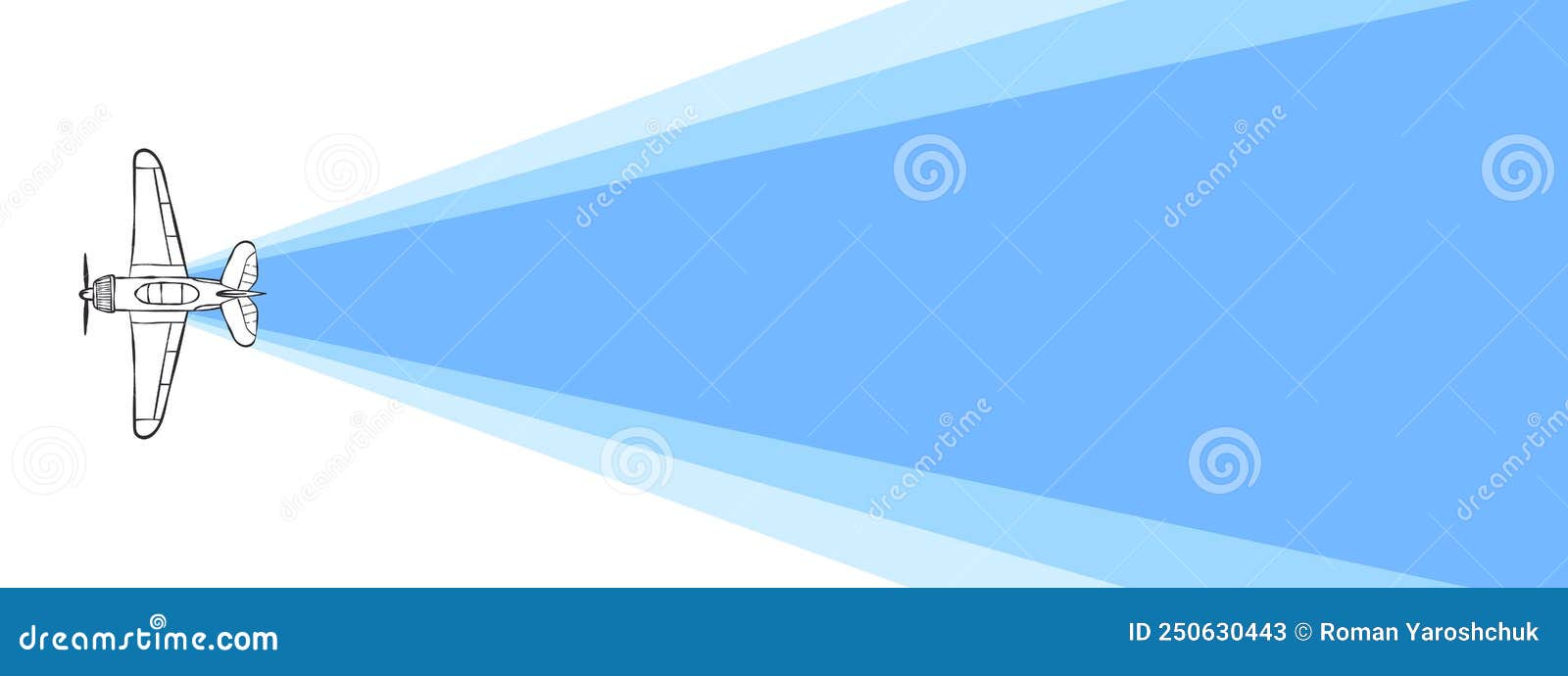 Light from Plane. Plane Drawn by Hand with a Beam of Light Stock Vector ...