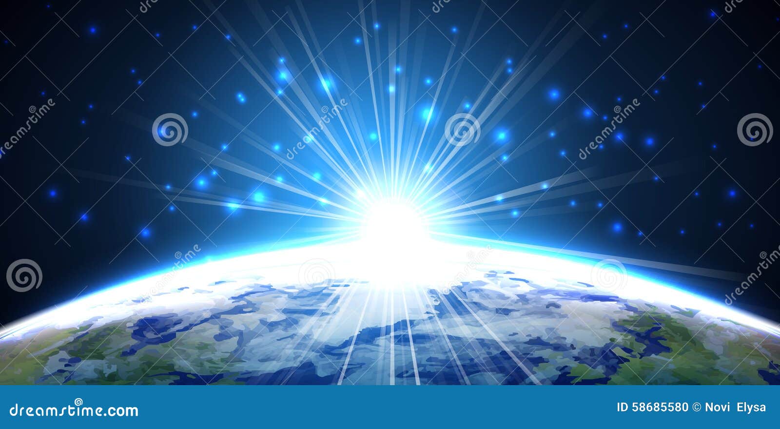 Light of Planet Earth from the Space at Night Stock Vector ...