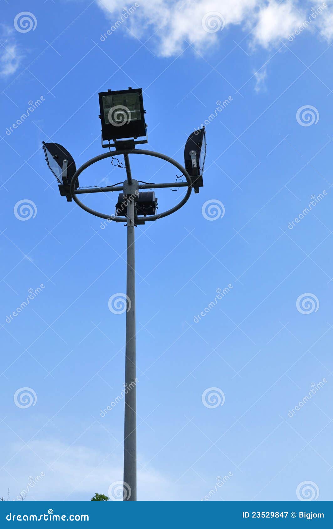 Light pole on blue sky stock image. Image of lamp, modern - 23529847
