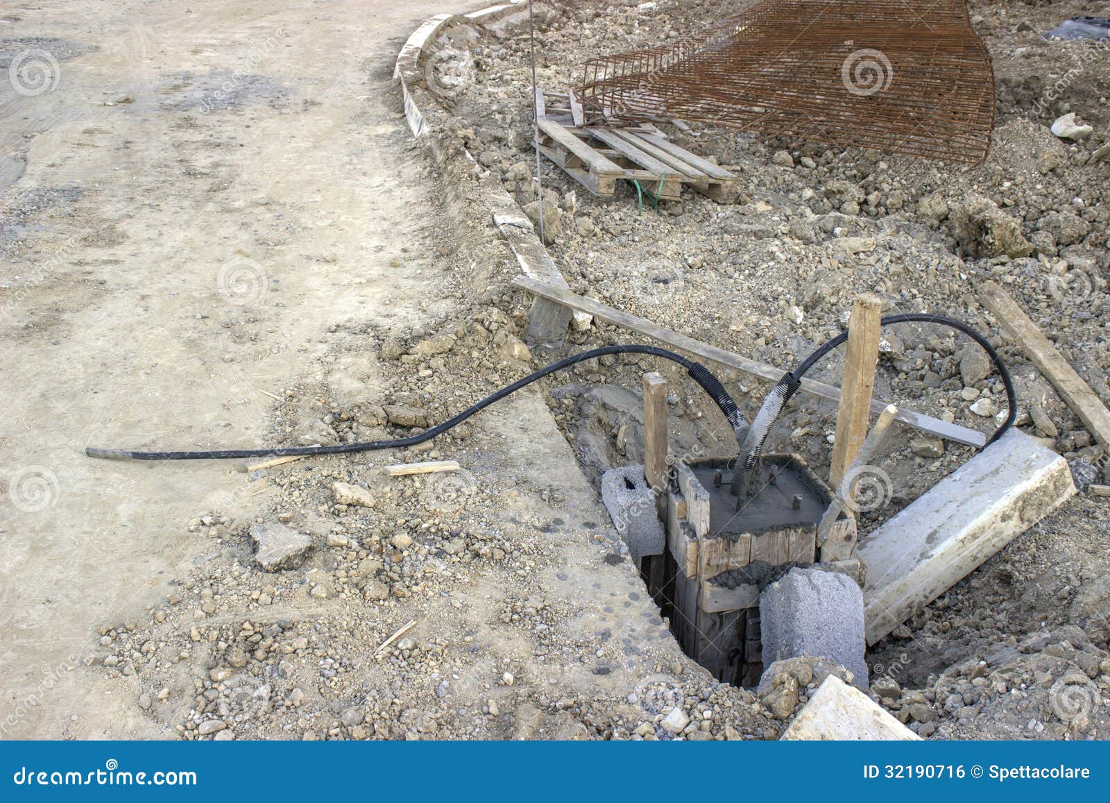 Light Pole Mounting Base - Compound Lighting Installation Stock Photo ...