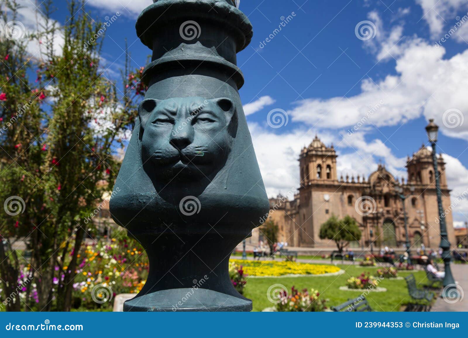 Light Pole with a Puma Sculpture in Cusco Peru. Editorial Stock Photo ...