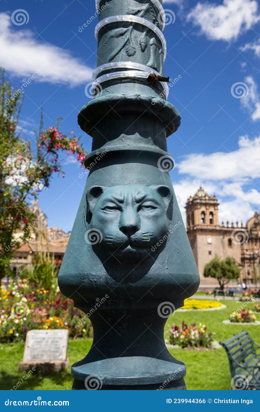 Light Pole with a Puma Sculpture in Cusco Peru. Editorial Photo - Image ...