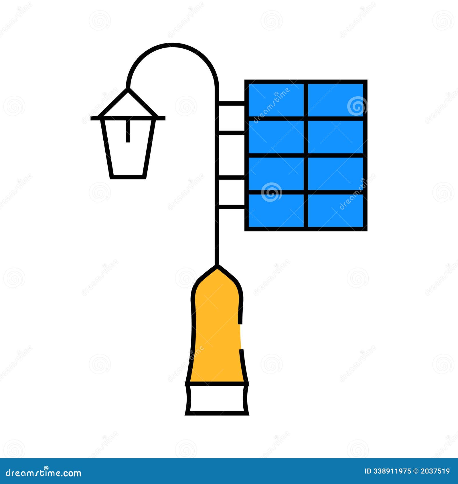 Light Pole with Solar Panel Icon Color Illustration Stock Vector ...
