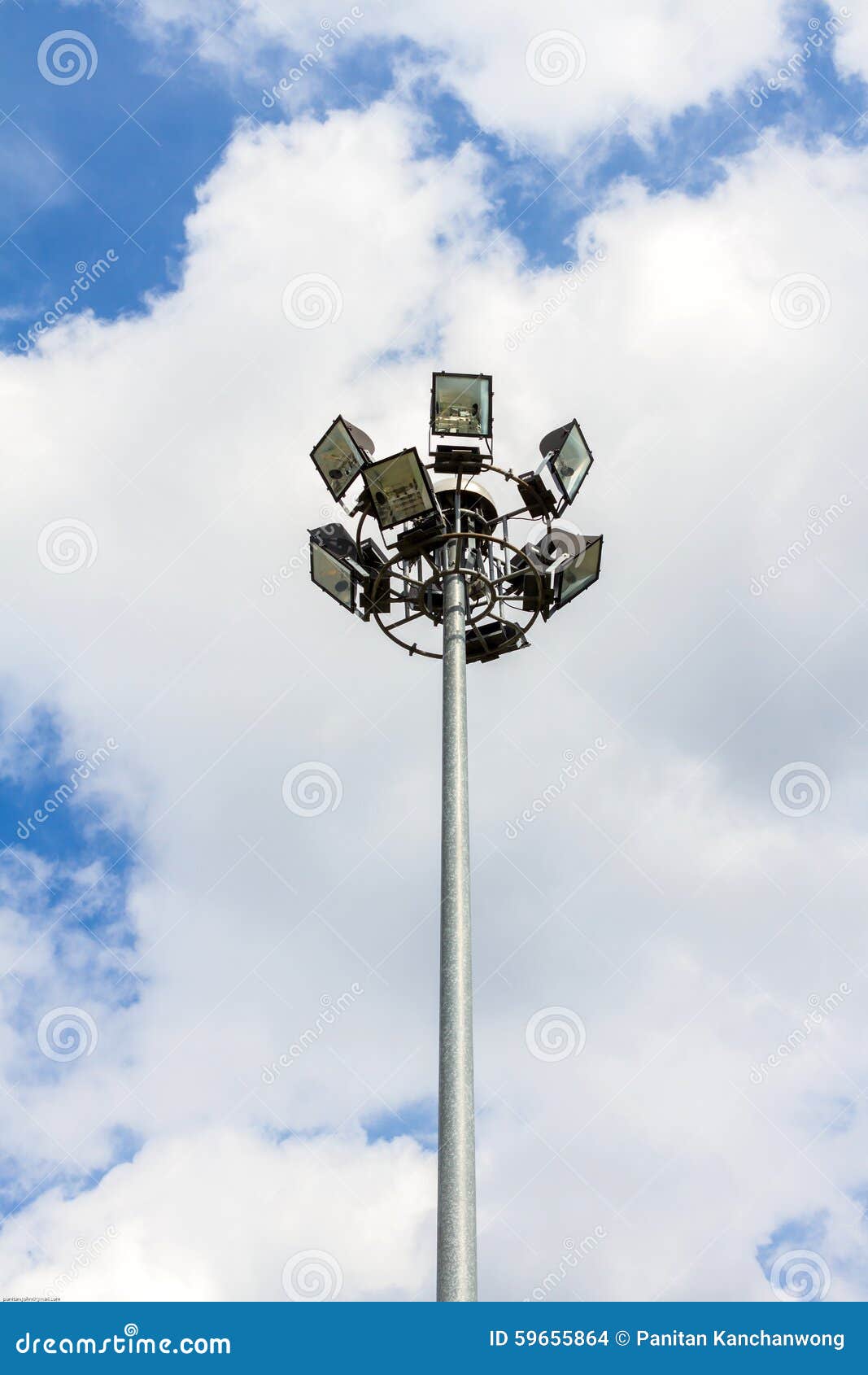 Light pole tower stock photo. Image of poles, power, electricity - 59655864