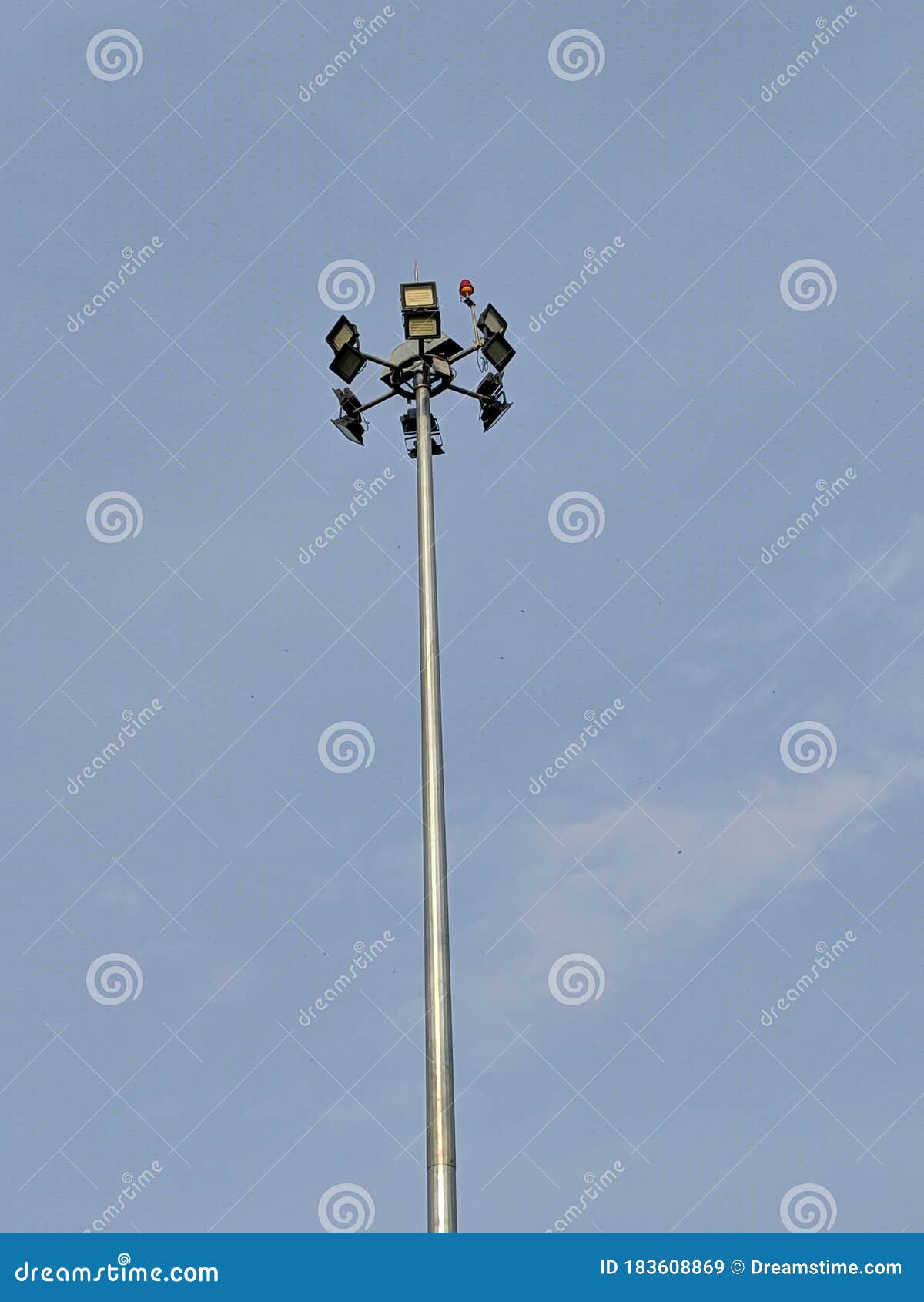 Light Pole Tower on the Open Sky Stock Image - Image of energy ...