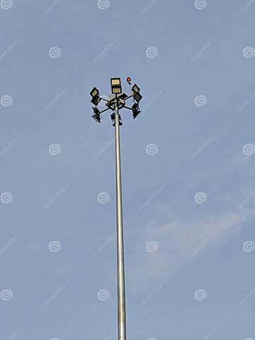 Light Pole Tower on the Open Sky Stock Image - Image of energy ...