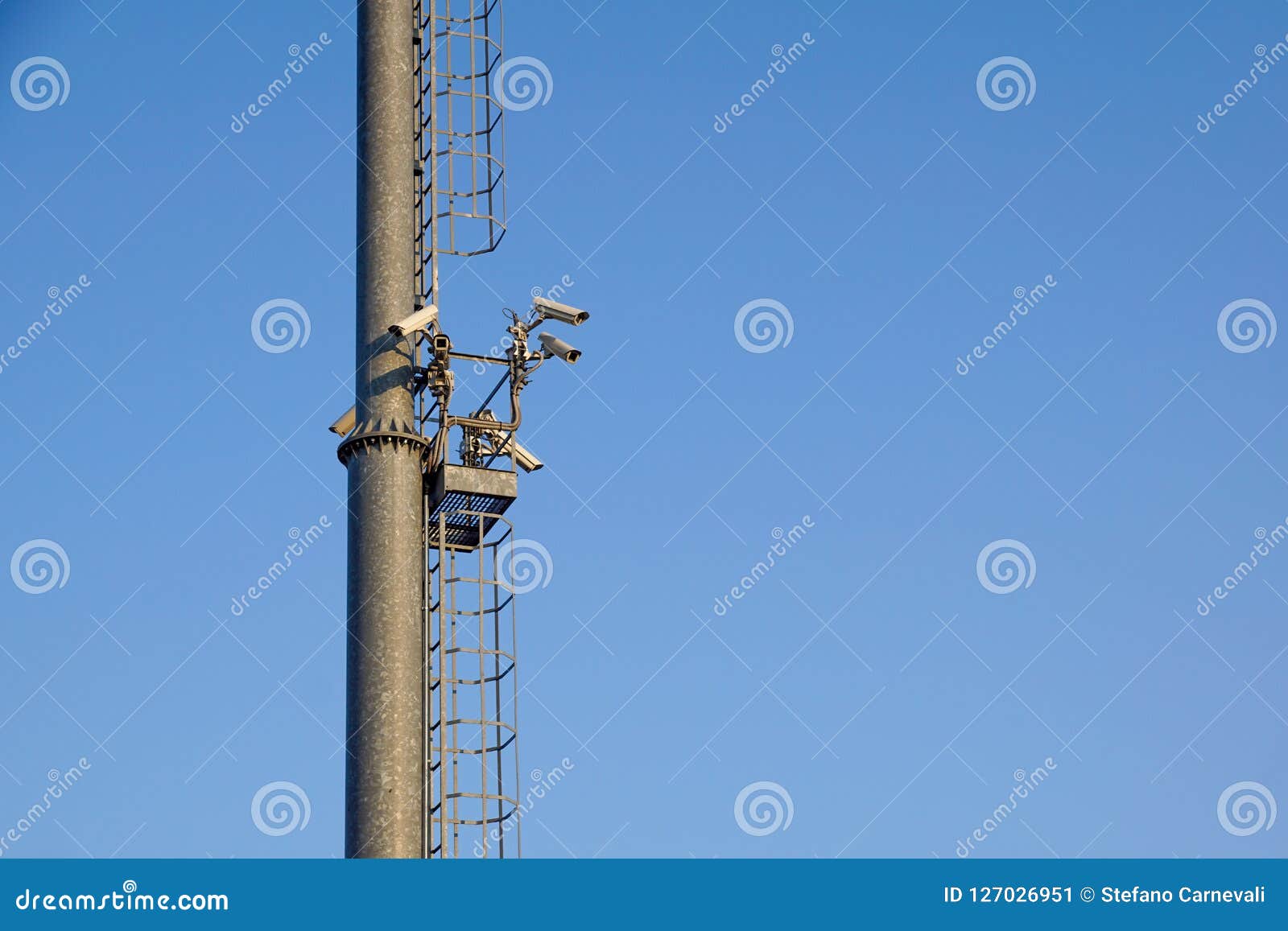 Light Pole Whith Security Camera .cctv Video Surveillance Stock Image ...