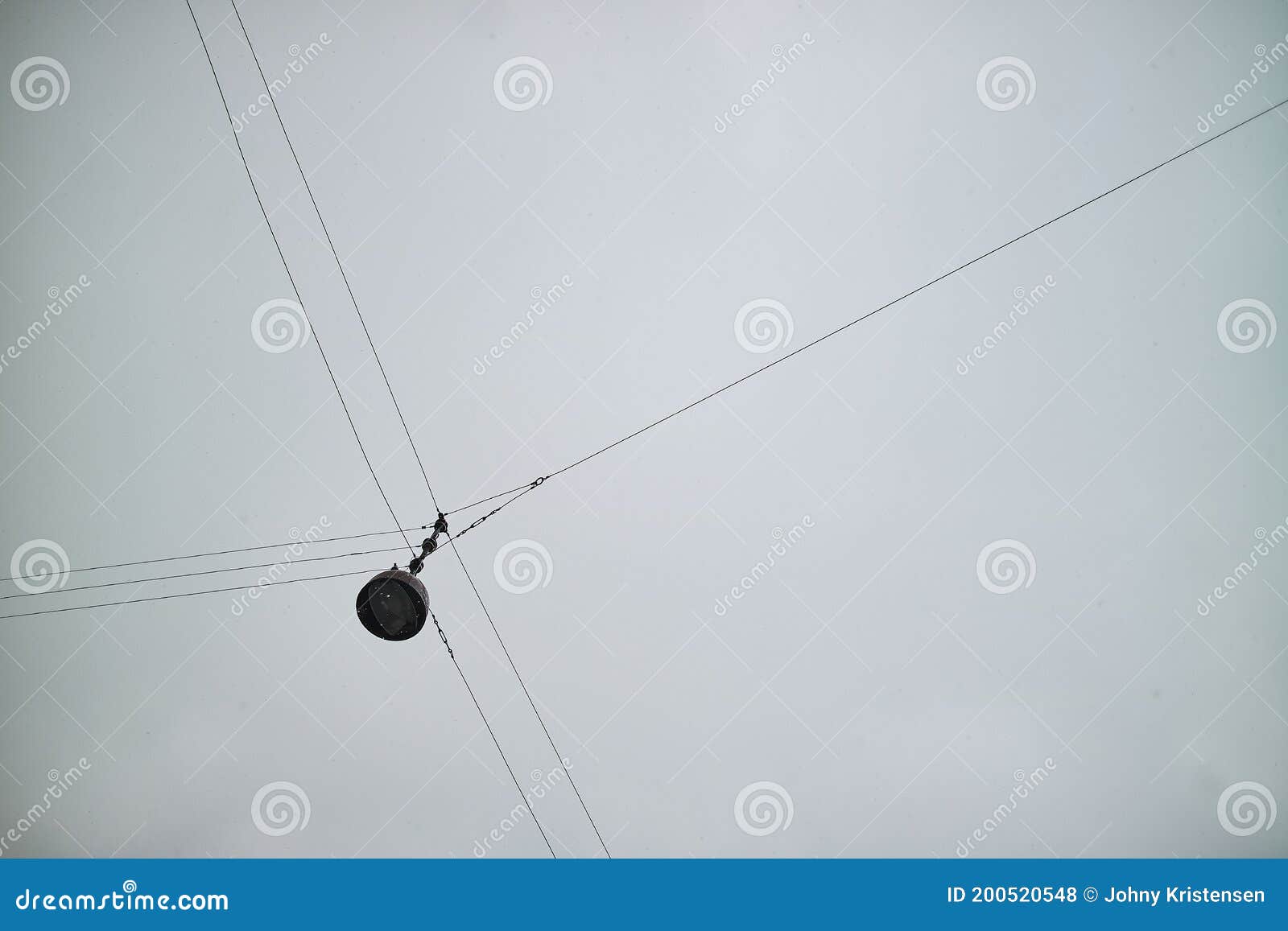 Light Poll Hanging by Electric Wires Stock Photo - Image of light ...