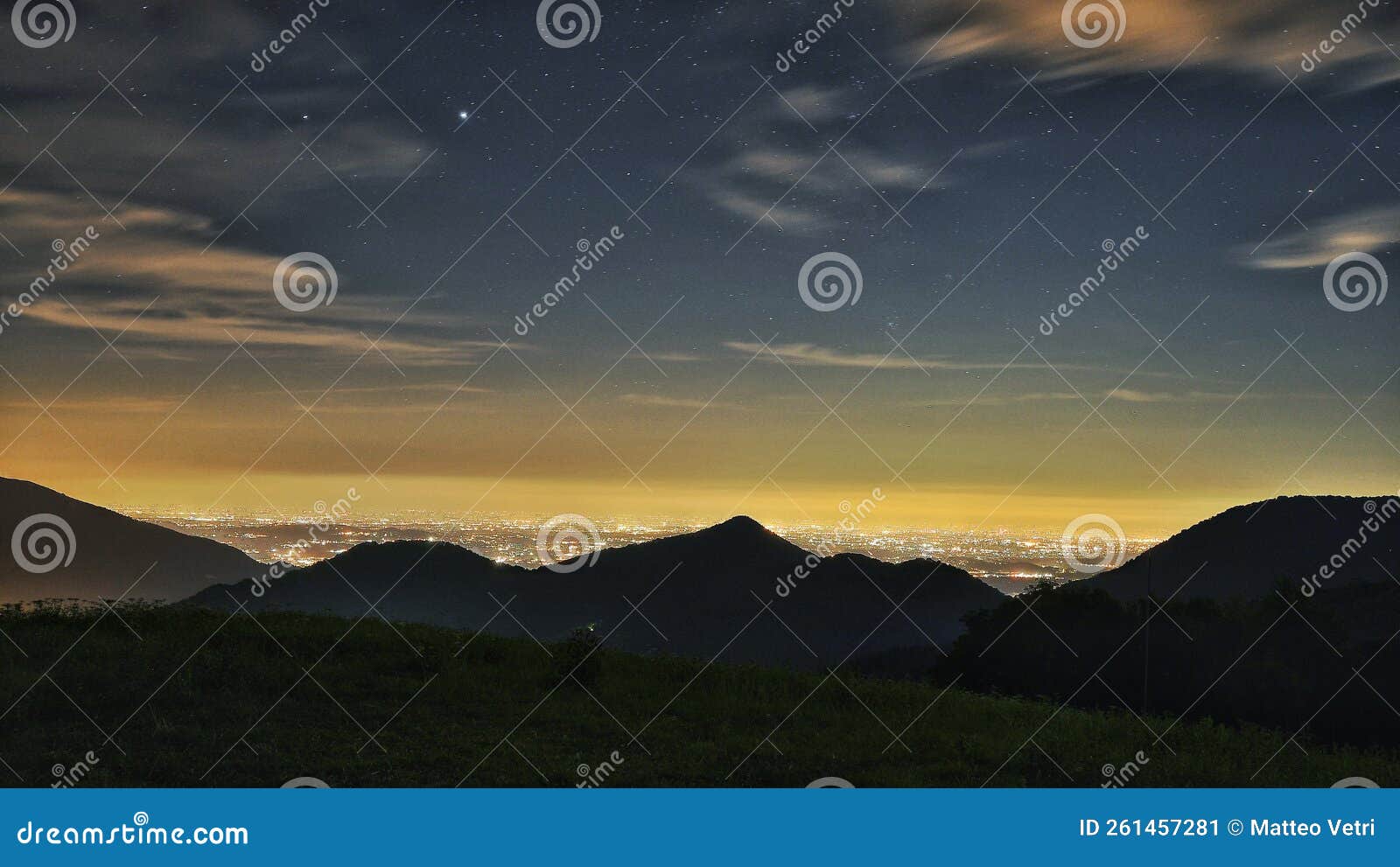 Light Pollution Seen from the Alps Stock Image - Image of sunlight ...