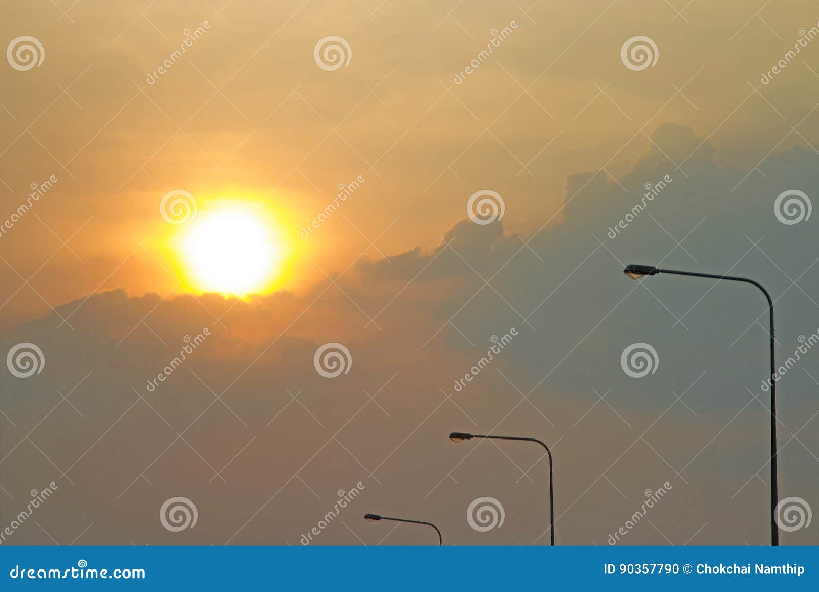 Light Post with Blue Sky Background Andon Everning Stock Photo - Image ...