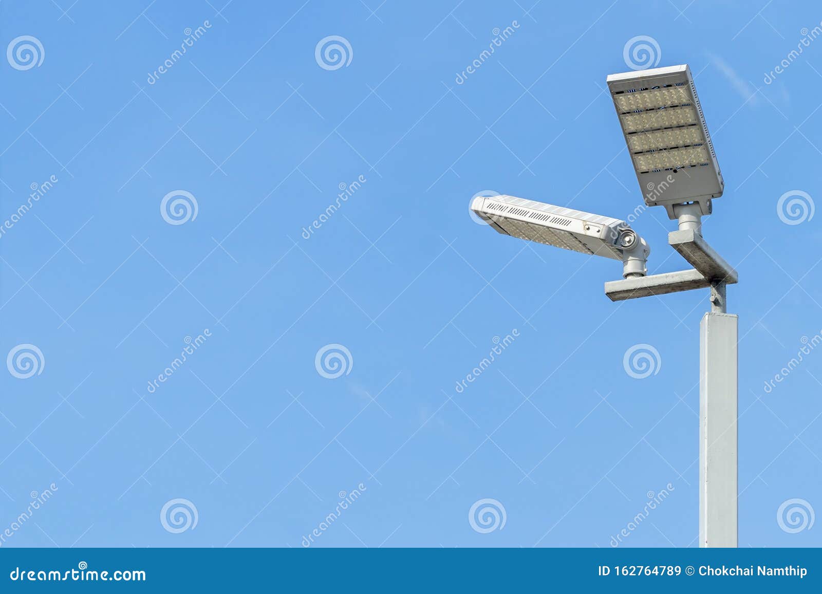 Light Post with Blue Sky Background and Multi Light Stock Image - Image ...