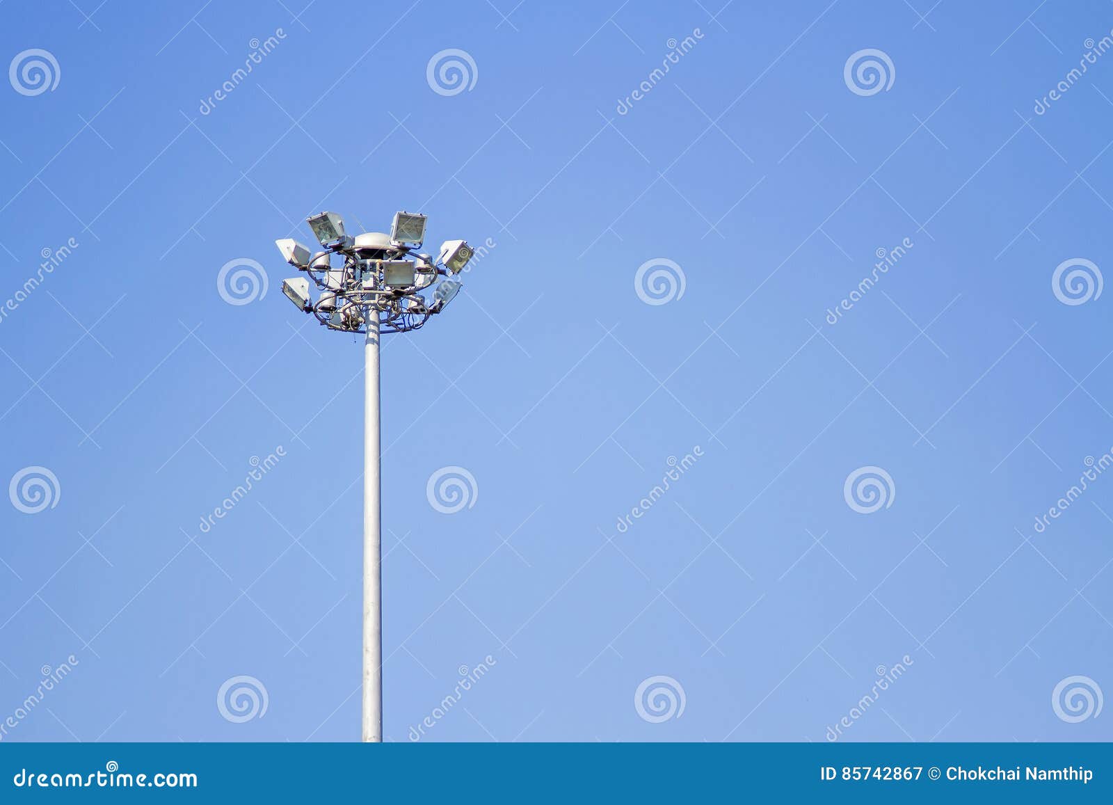 Light Post with Blue Sky Background Stock Image - Image of electricity ...