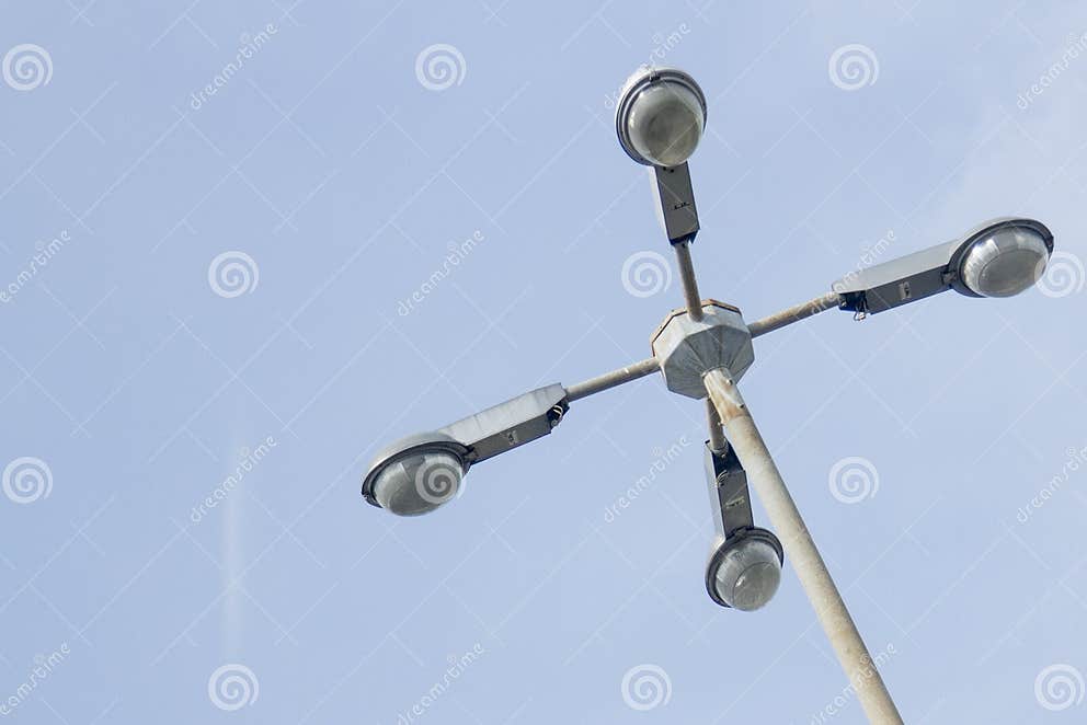 Light Post with Blue Sky Background Stock Image - Image of posts, metal ...