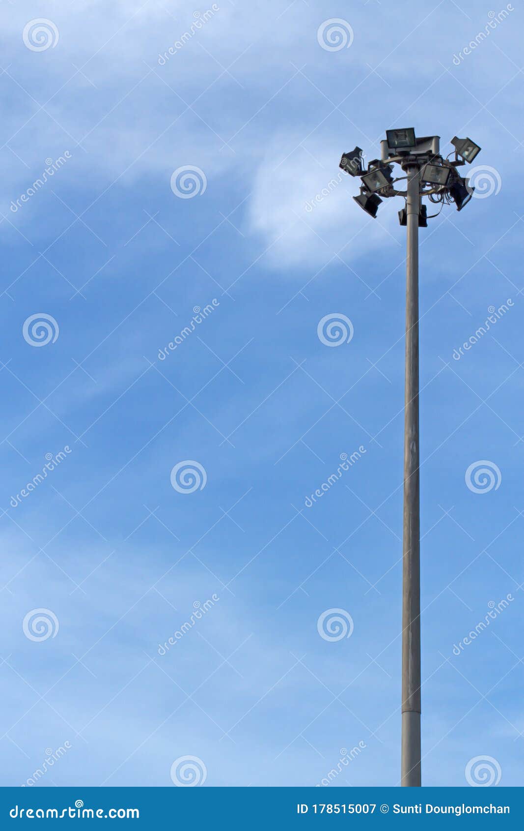 The Light Post on Blue Sky Background Stock Image - Image of lamppost ...
