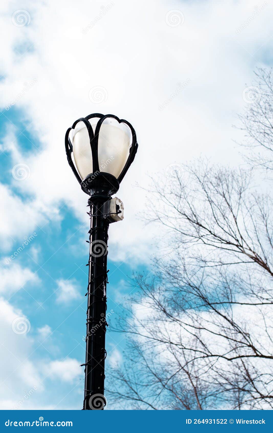 Light Post with Cloudy Sky on the Background Stock Photo - Image of ...