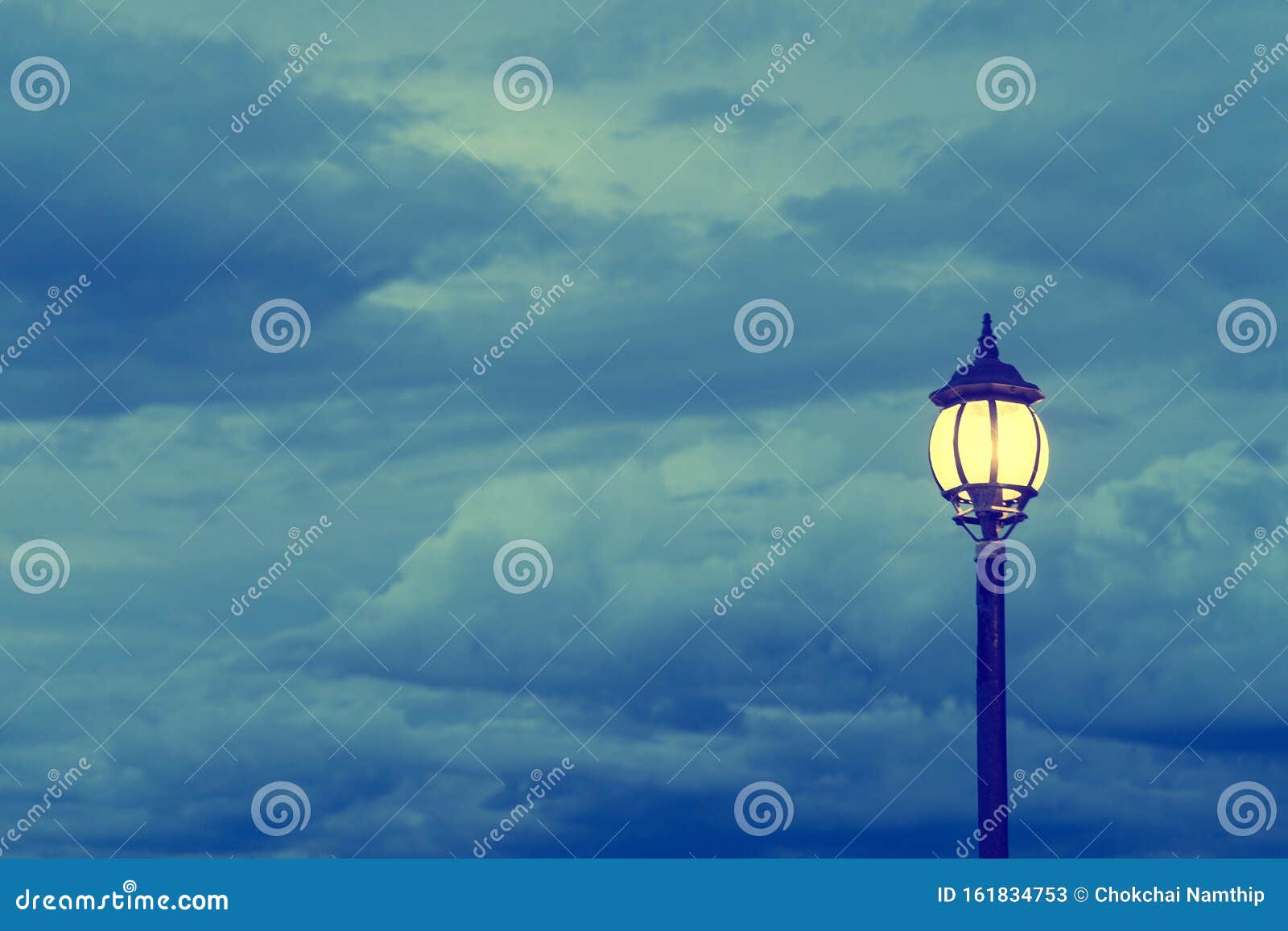 Light Post or Lamp with Blue Sky Background Stock Image - Image of ...
