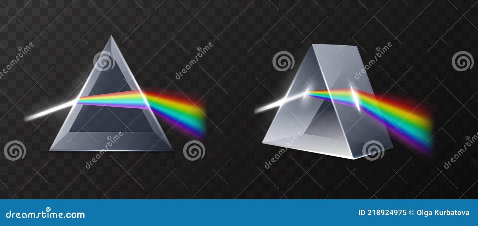 Light Prism. Realistic Glass Pyramid with Refracted Laser Ray, Rainbow ...