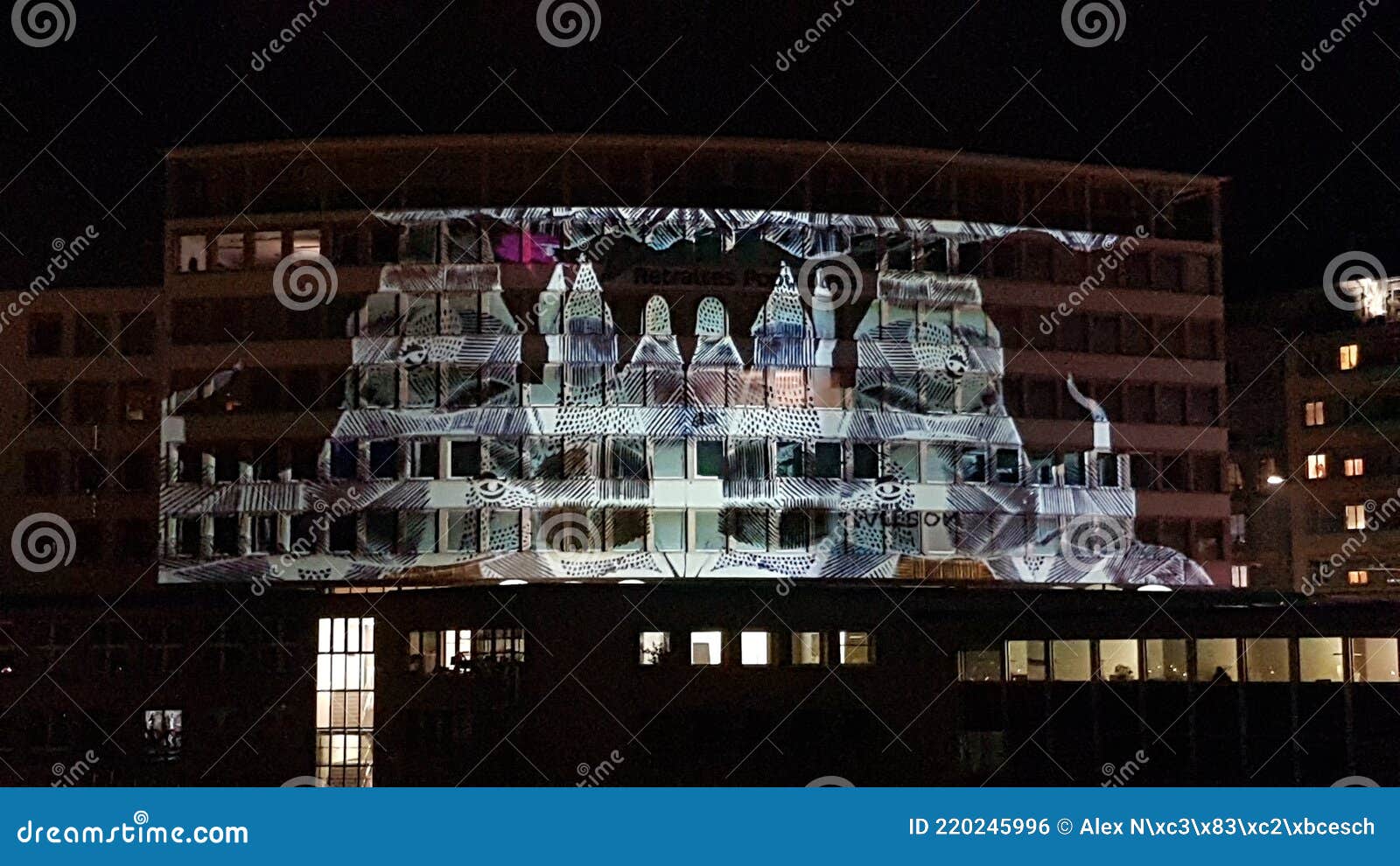 Light Projection on Building Stock Photo - Image of stage, light: 220245996