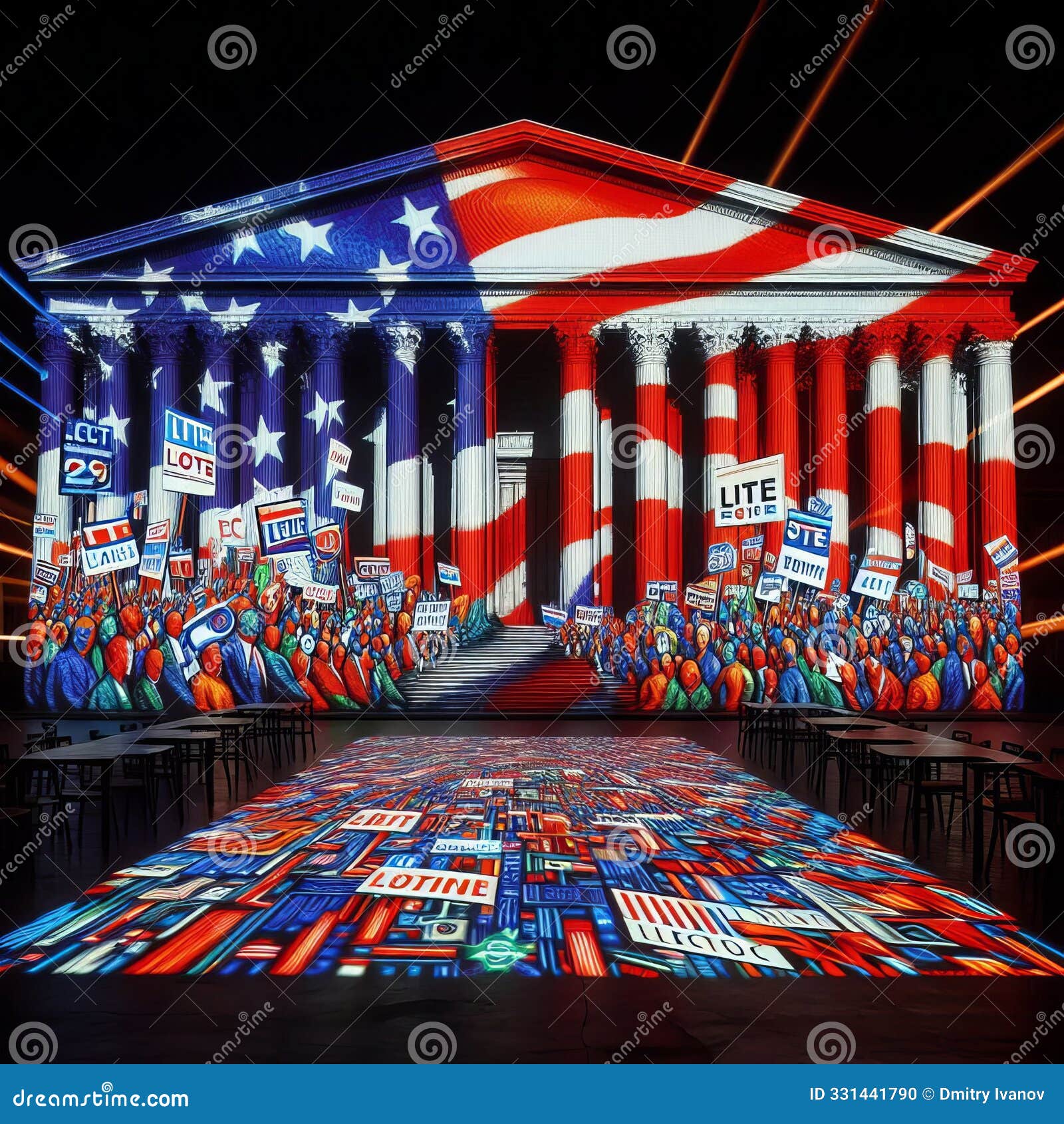 Light Projection of Election Graphics Light Projection of Electi Stock ...
